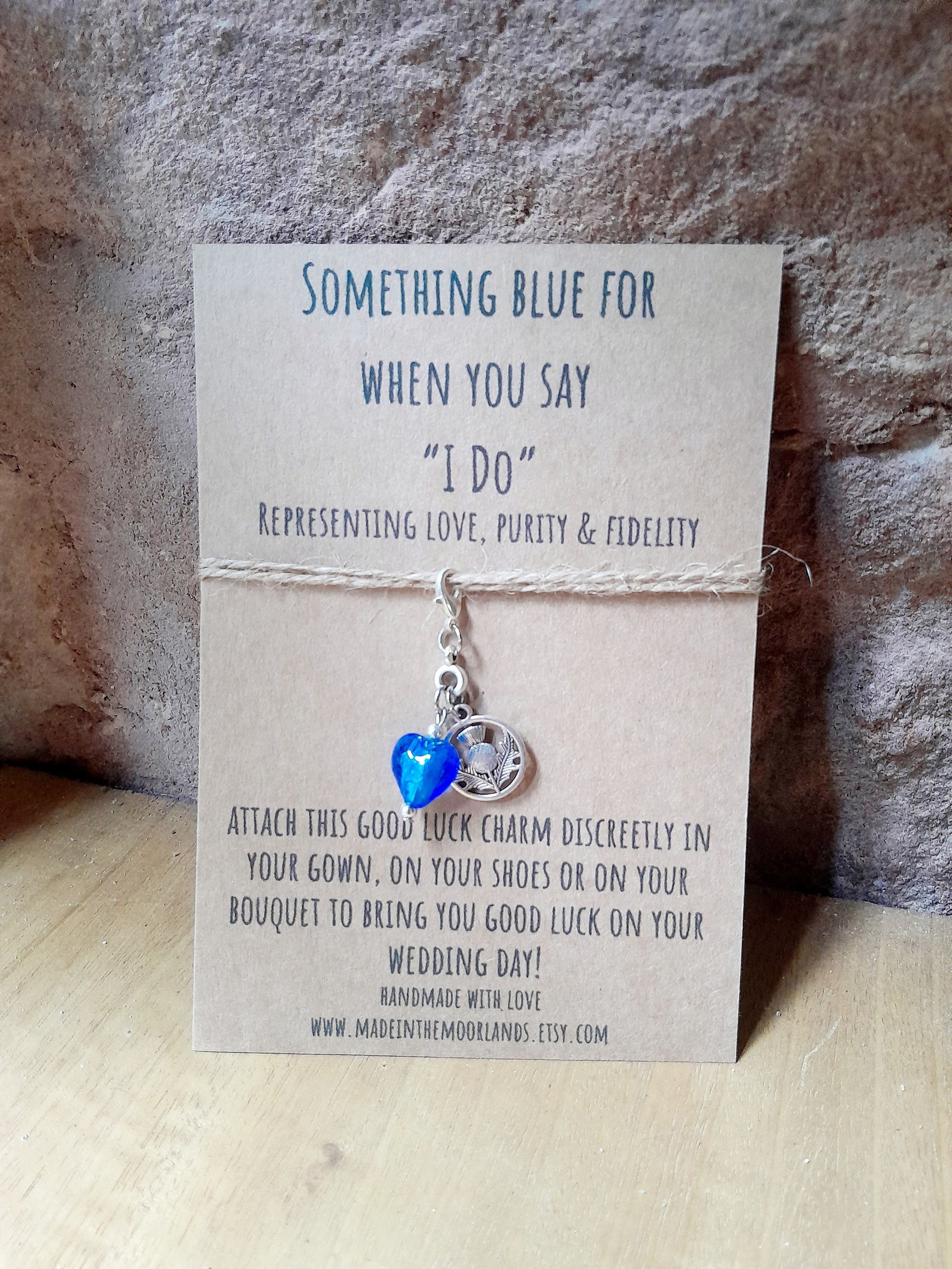 Something Blue Thistle Good Luck Wedding Gift, Bouquet Charm, Garment ...