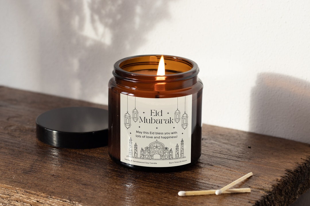 Eid Mubarak Scented Candle Gift, Blessings of Love & Happiness Eid ...