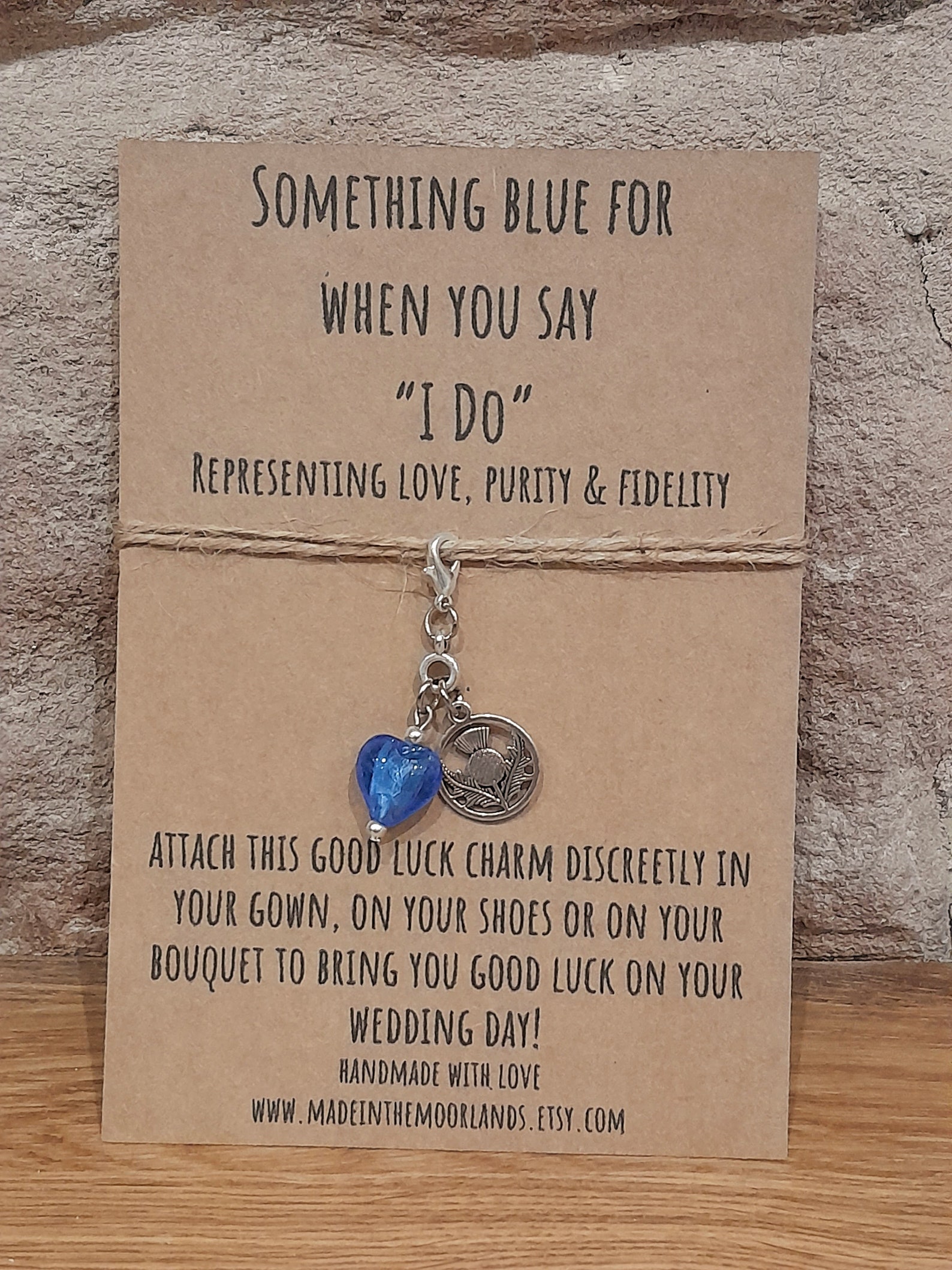 Something Blue Thistle Good Luck Wedding Gift, Bouquet Charm, Garment ...