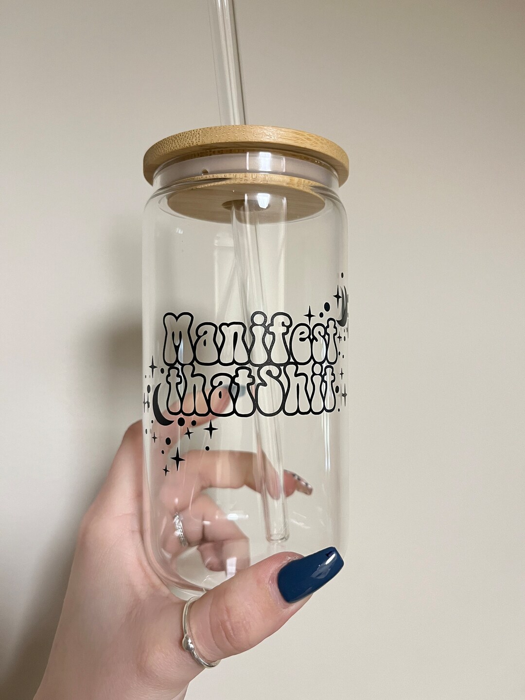 Manifest Glass Can Cup - Etsy
