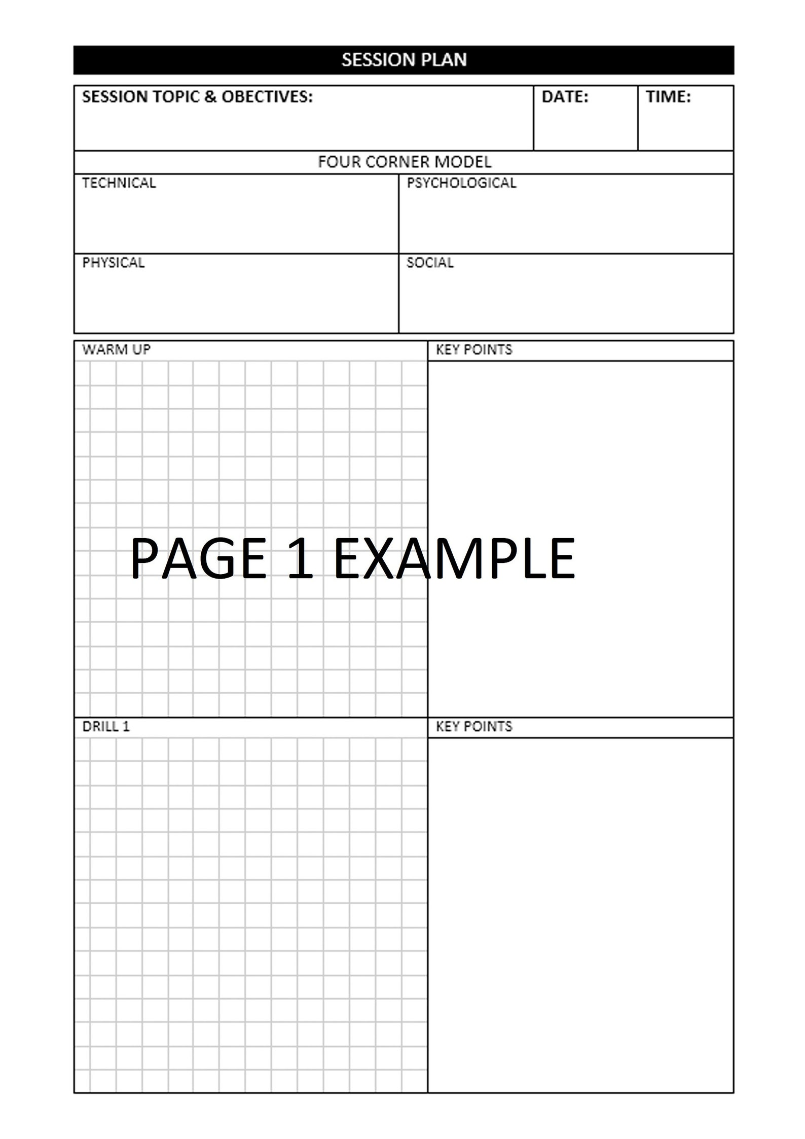 PRINTABLE DOWNLOADABLE Coaches Football Planner Training Session ...
