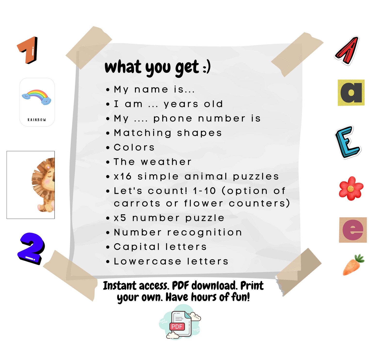 Toddler Learning Binder. Printable Toddler Busy Binder. First Toddler ...