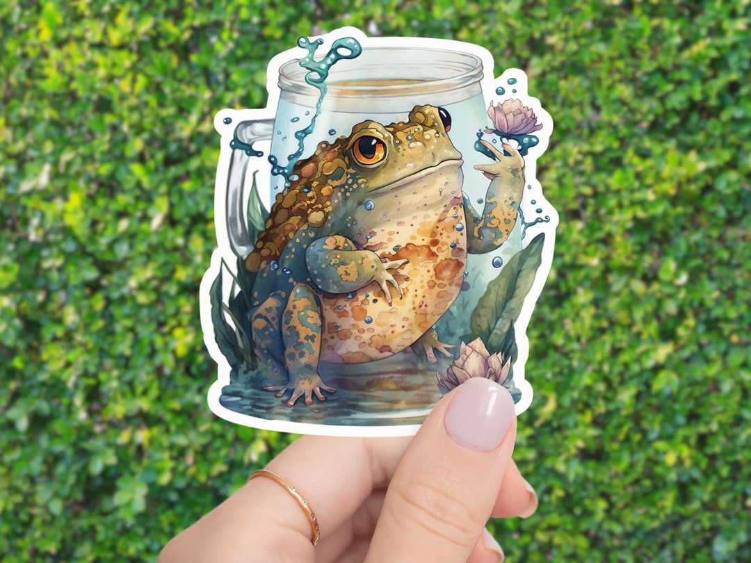 Magic Toad in Jar Kiss-cut Vinyl Decals Sticker, Woodland Sticker - Etsy