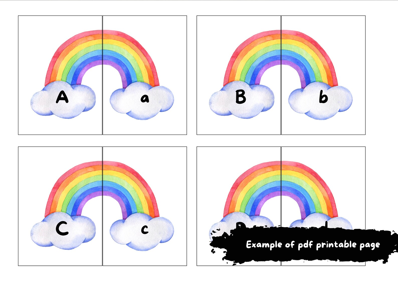 Rainbow Letter Matching Printable Alphabet Puzzles. Montessori Spring ...
