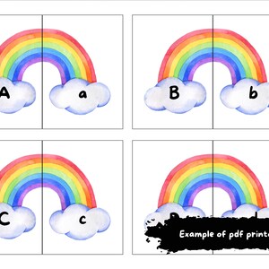 Rainbow Letter Matching Printable Alphabet Puzzles. Montessori Spring ...