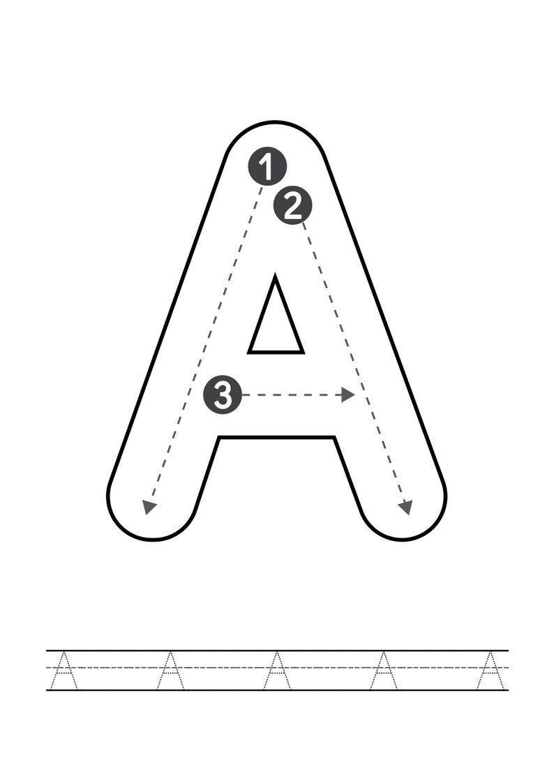 Alphabet Letters Tracing Page, Handwriting Practice, Preschool ...