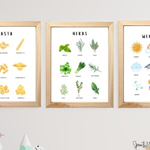 Garden Herb Print, Kitchen Herbs Guide, Cooking Herbs Poster, Botanical ...
