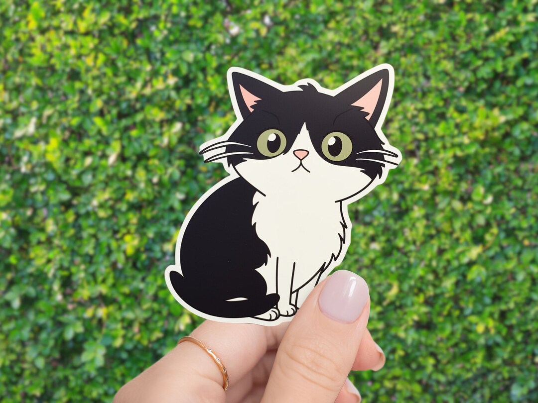 Tuxedo Cat Kitten Sticker, Kiss-cut Vinyl Decal - Etsy