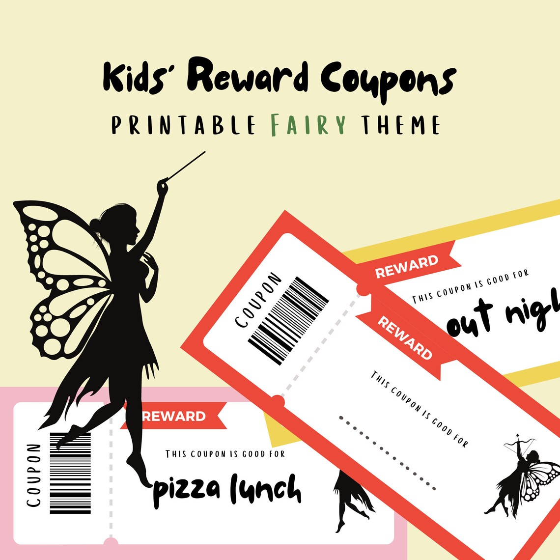 Fairy Reward Coupons | Printable Behavior Chart (PDF) - Etsy