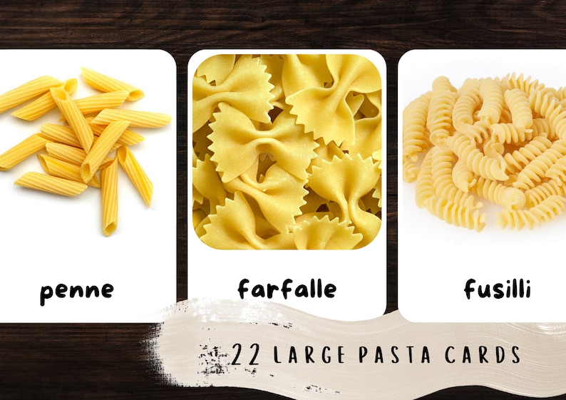 Pasta Shape Cards Printable, MONTESSORI MATERIALS PRINTABLE, Busy Book ...