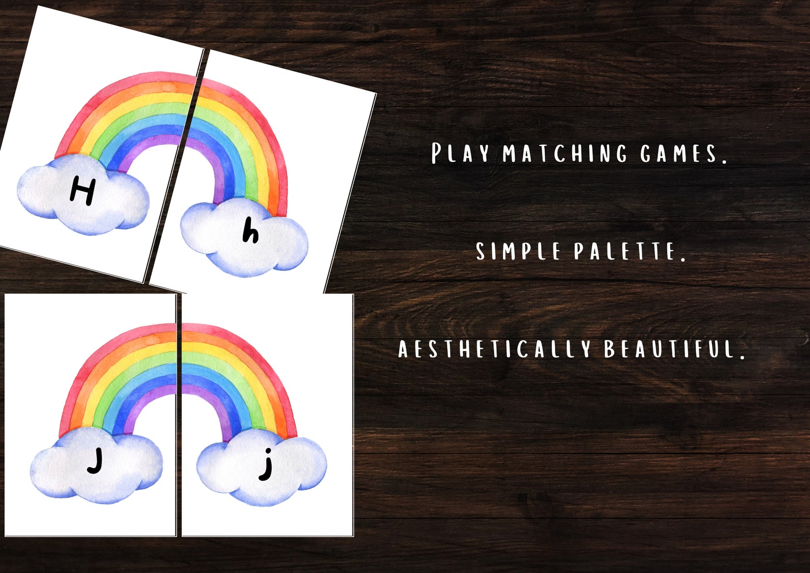 Rainbow Letter Matching Printable Alphabet Puzzles. Montessori Spring ...