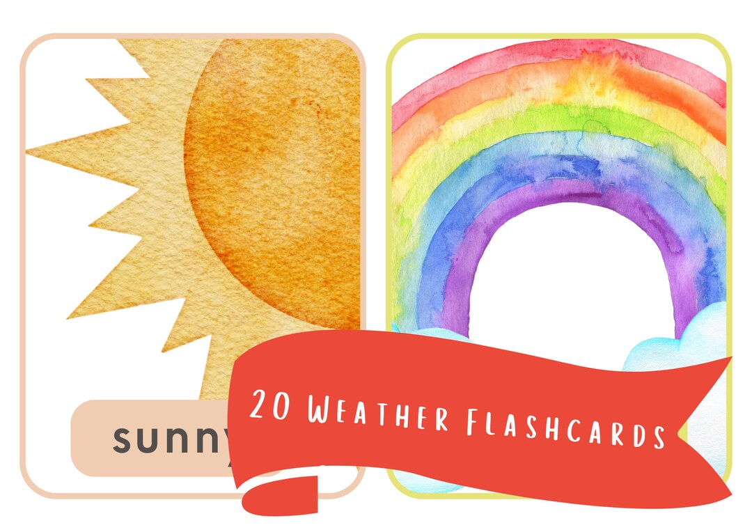 Weather Flashcards, Toddler Weather Activity, Homeschool Activities ...