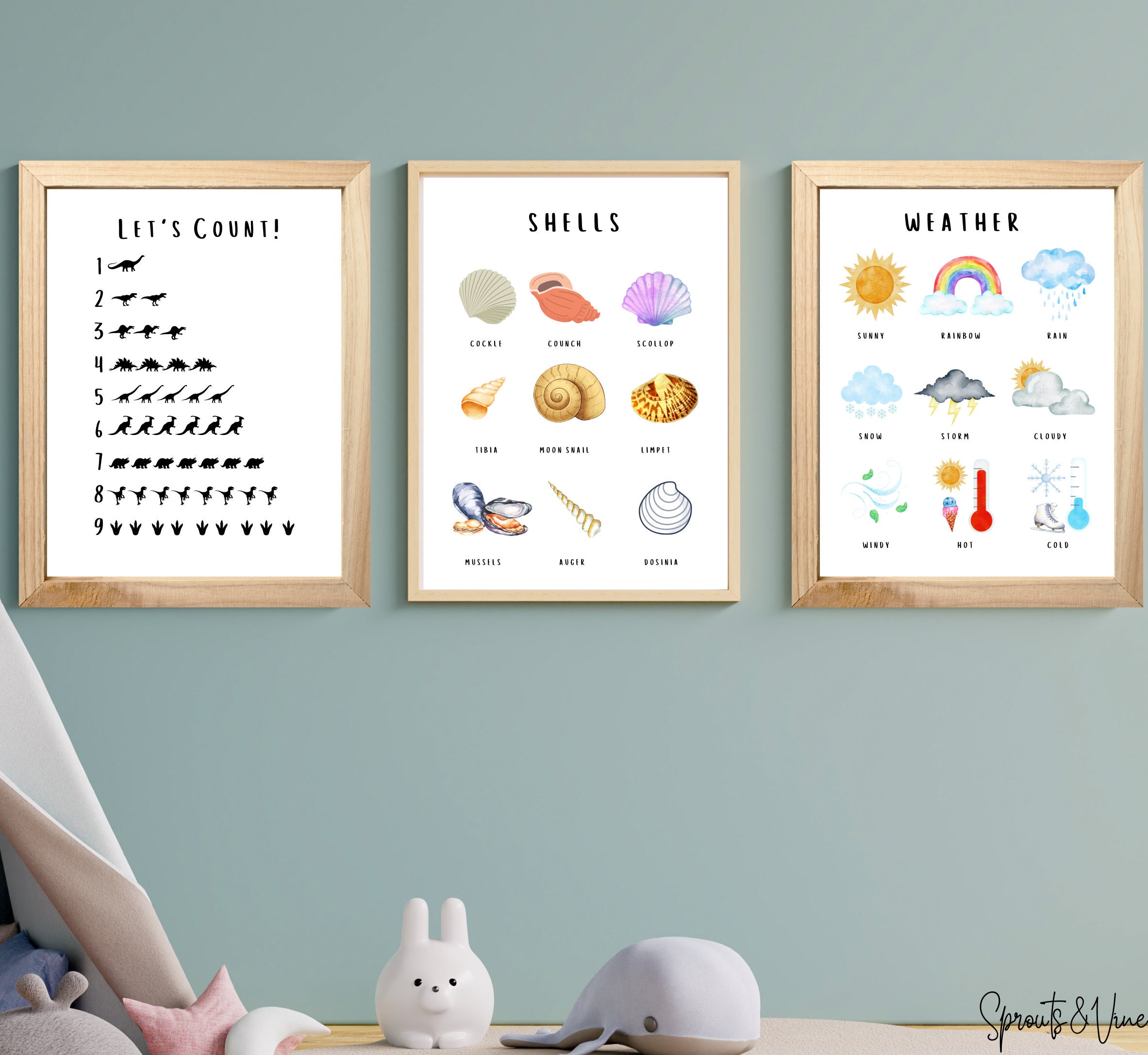 Seashells Montessori Poster, Summer Educational Poster, Beach Printable ...