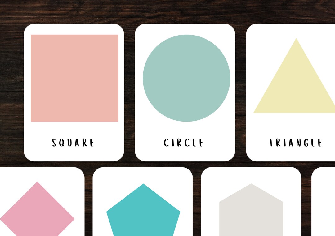 Rainbow Shape Flashcards, Montessori Printable Cards (instant Download ...