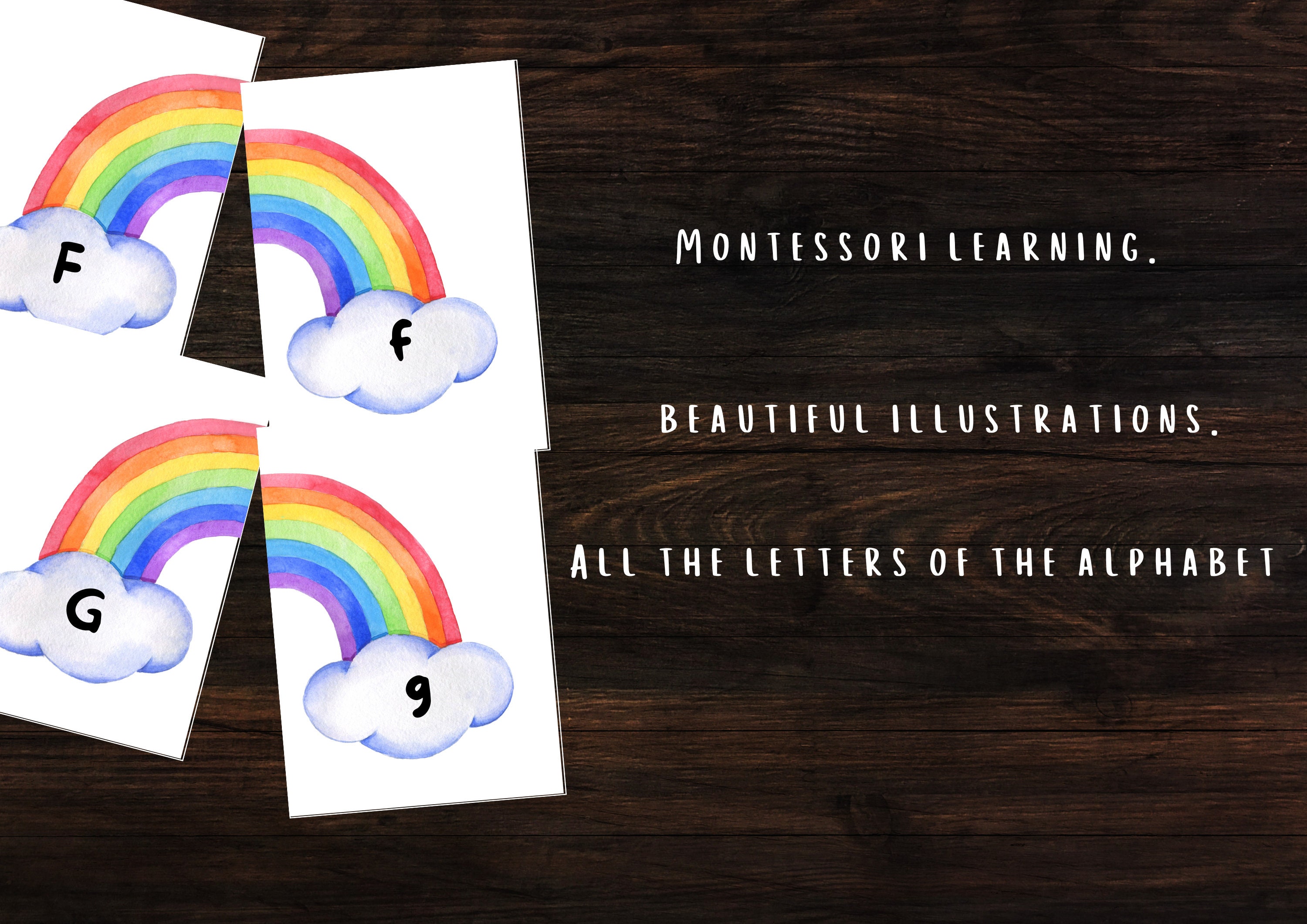 Rainbow Letter Matching Printable Alphabet Puzzles. Montessori Spring ...