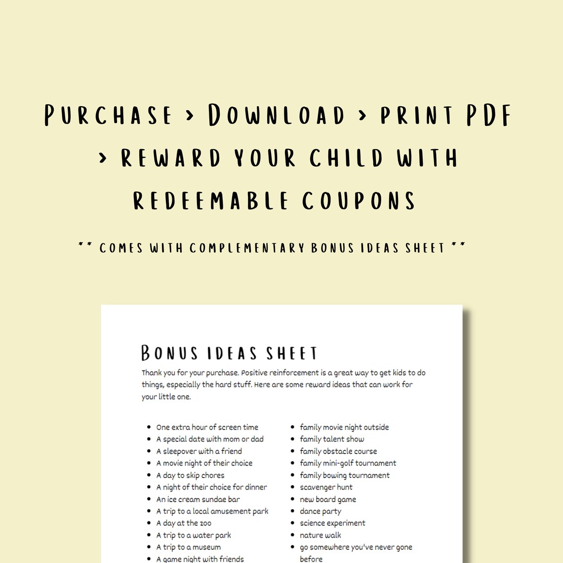 Fairy Reward Coupons | Printable Behavior Chart (PDF) - Etsy