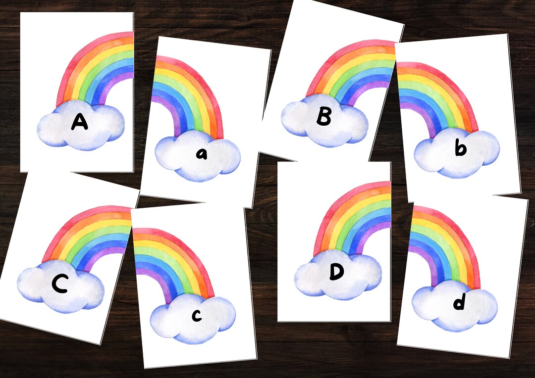 Rainbow Letter Matching Printable Alphabet Puzzles. Montessori Spring ...