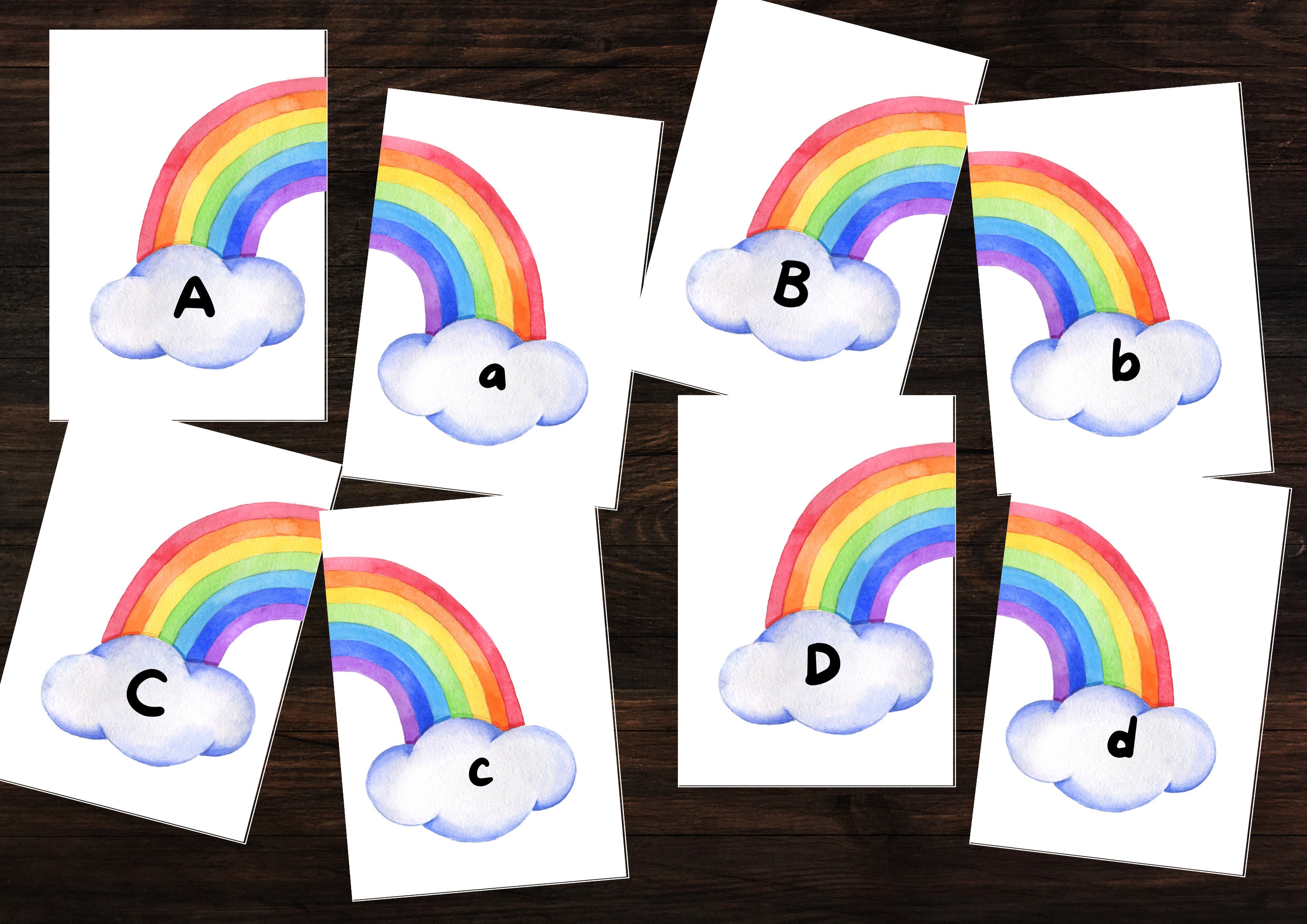 Rainbow Letter Matching Printable Alphabet Puzzles. Montessori Spring ...