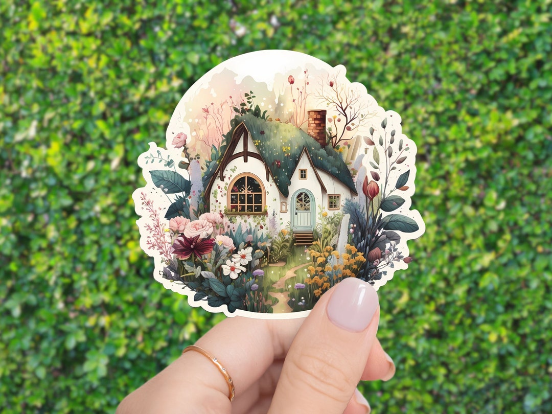 Watercolor Woodland Cottagecore Cottage Forest Sticker Kiss-cut Vinyl ...