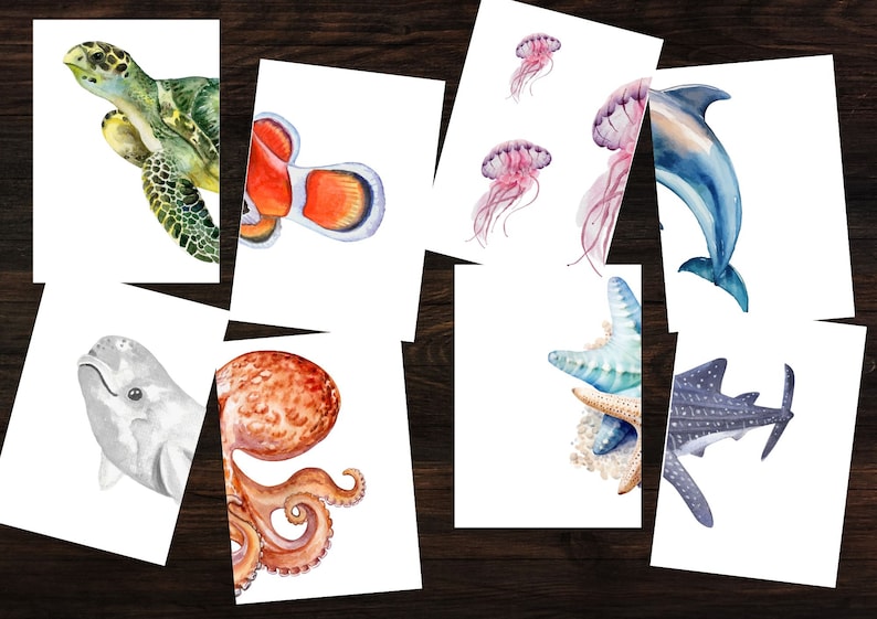 Sea Animal Matching Game | Toddler Memory Game | Printable Ocean ...