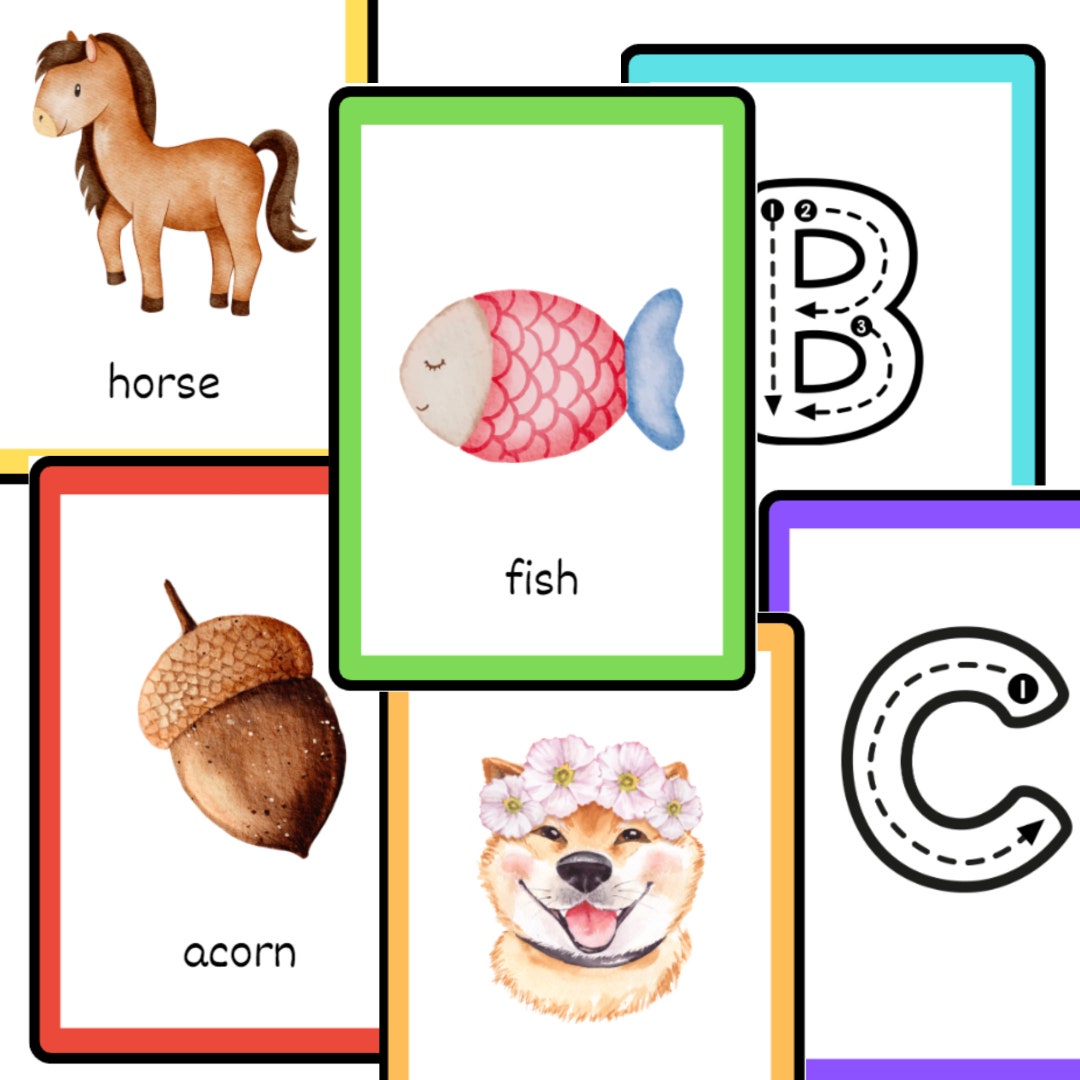 Alphabet Letter Tracing Flashcards Alphabet Flashcards ABC Flashcards ...
