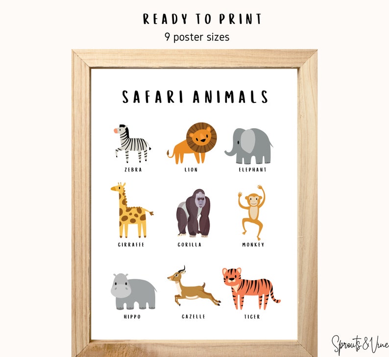 JUNGLE ANIMALS POSTER • Montessori Poster • Montessori Educational ...