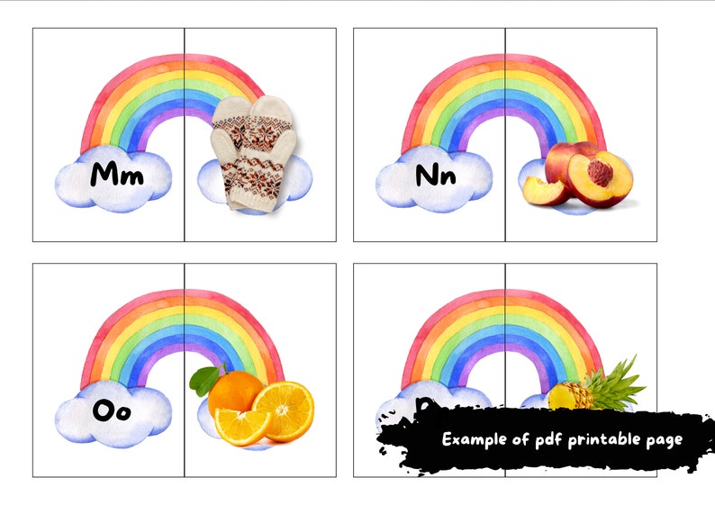 Rainbow Letter Matching Printable Alphabet Puzzles. Montessori Spring ...