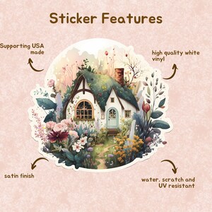 Watercolor Woodland Cottagecore Cottage Forest Sticker Kiss-cut Vinyl ...