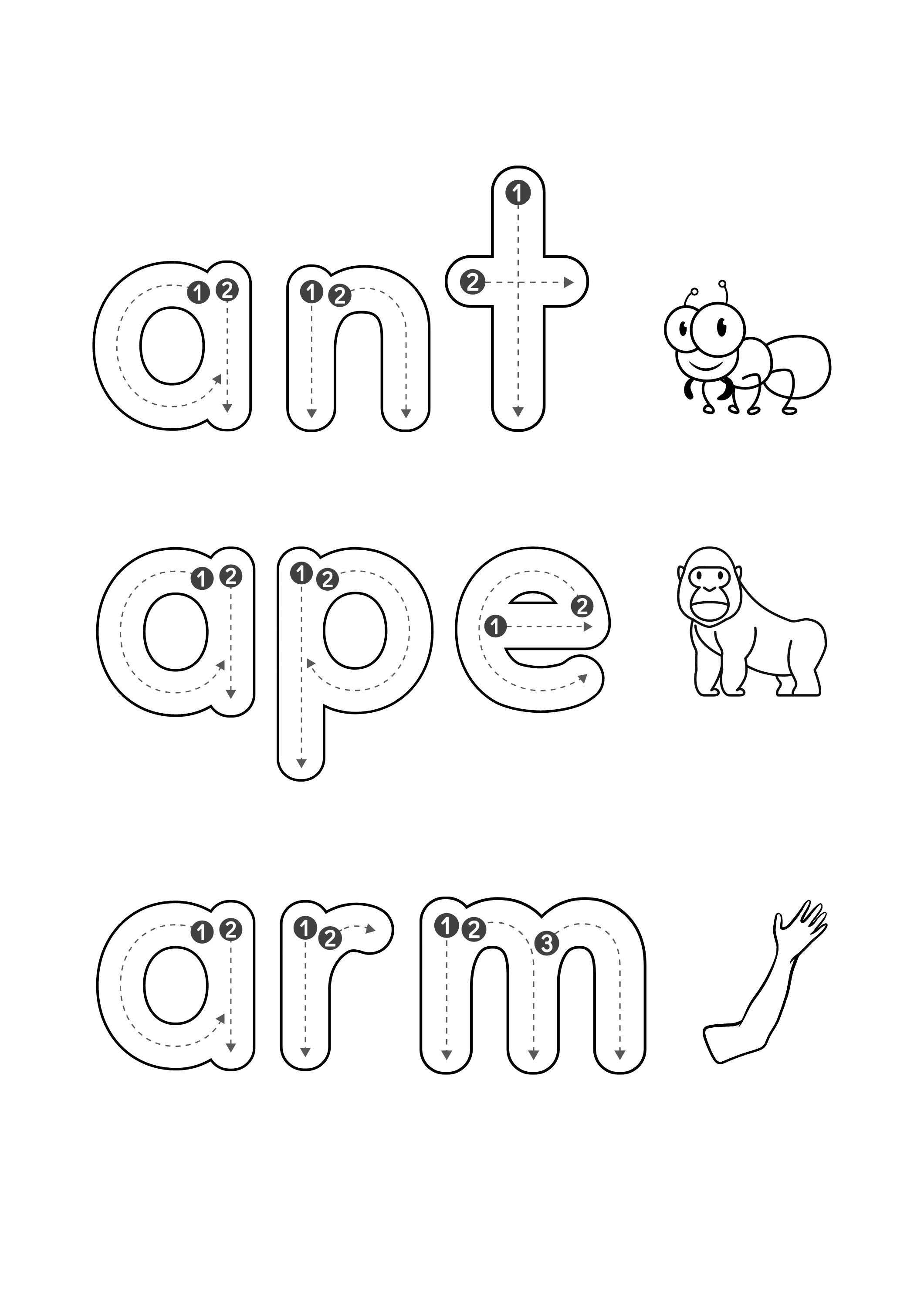Alphabet Letters Tracing Page, Handwriting Practice, Preschool ...