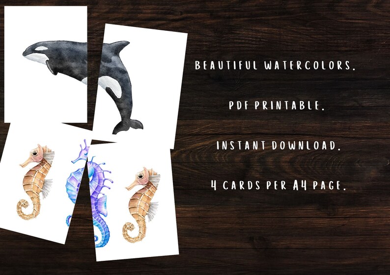Sea Animal Matching Game | Toddler Memory Game | Printable Ocean ...
