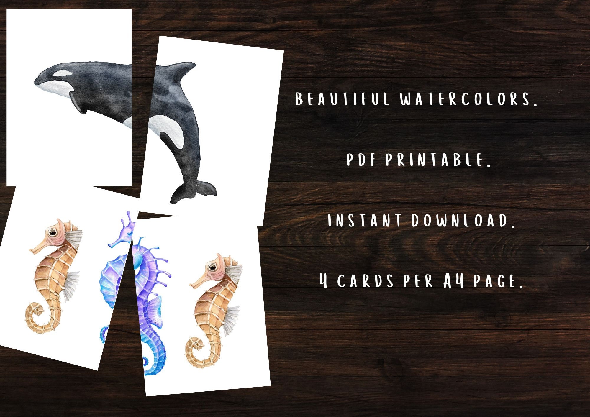 Sea Animal Matching Game | Toddler Memory Game | Printable Ocean ...