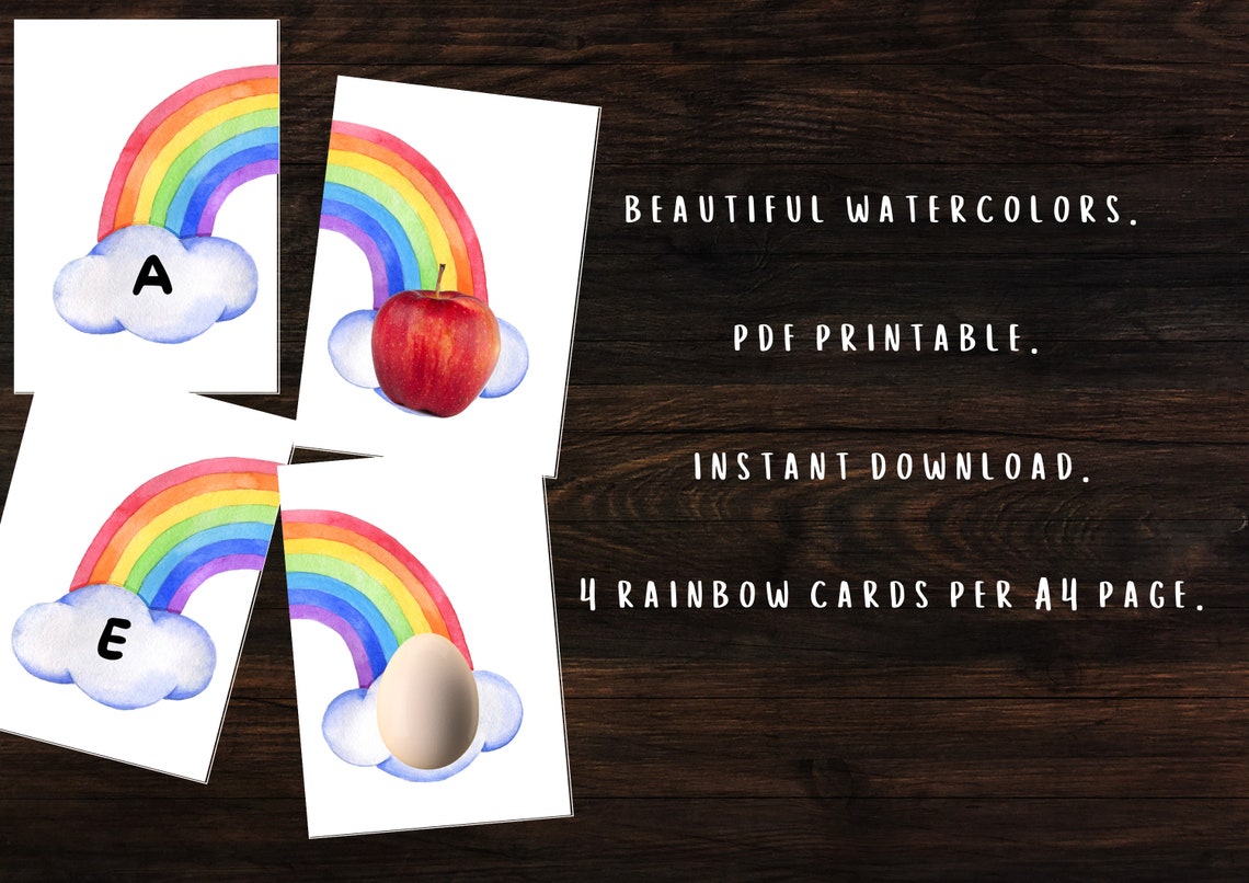 Rainbow Letter Matching Printable Alphabet Puzzles. Montessori Spring ...