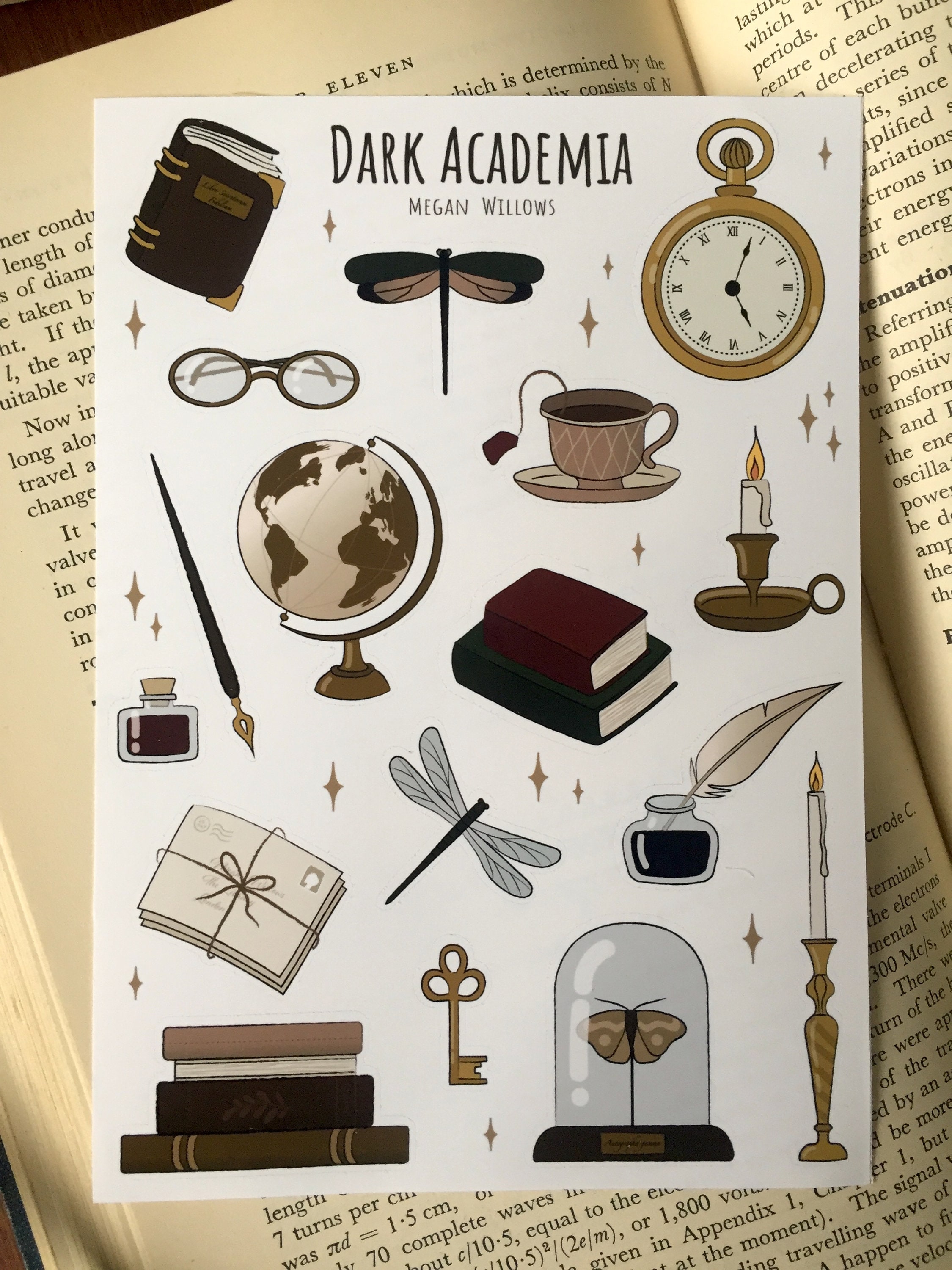 Planner Sticker book Stickers Scrapbook Sticker Dark Academia Sticker ...