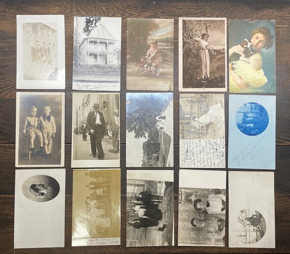Collection of 15 Vintage Real Photo Postcards c. 1910 | Etsy