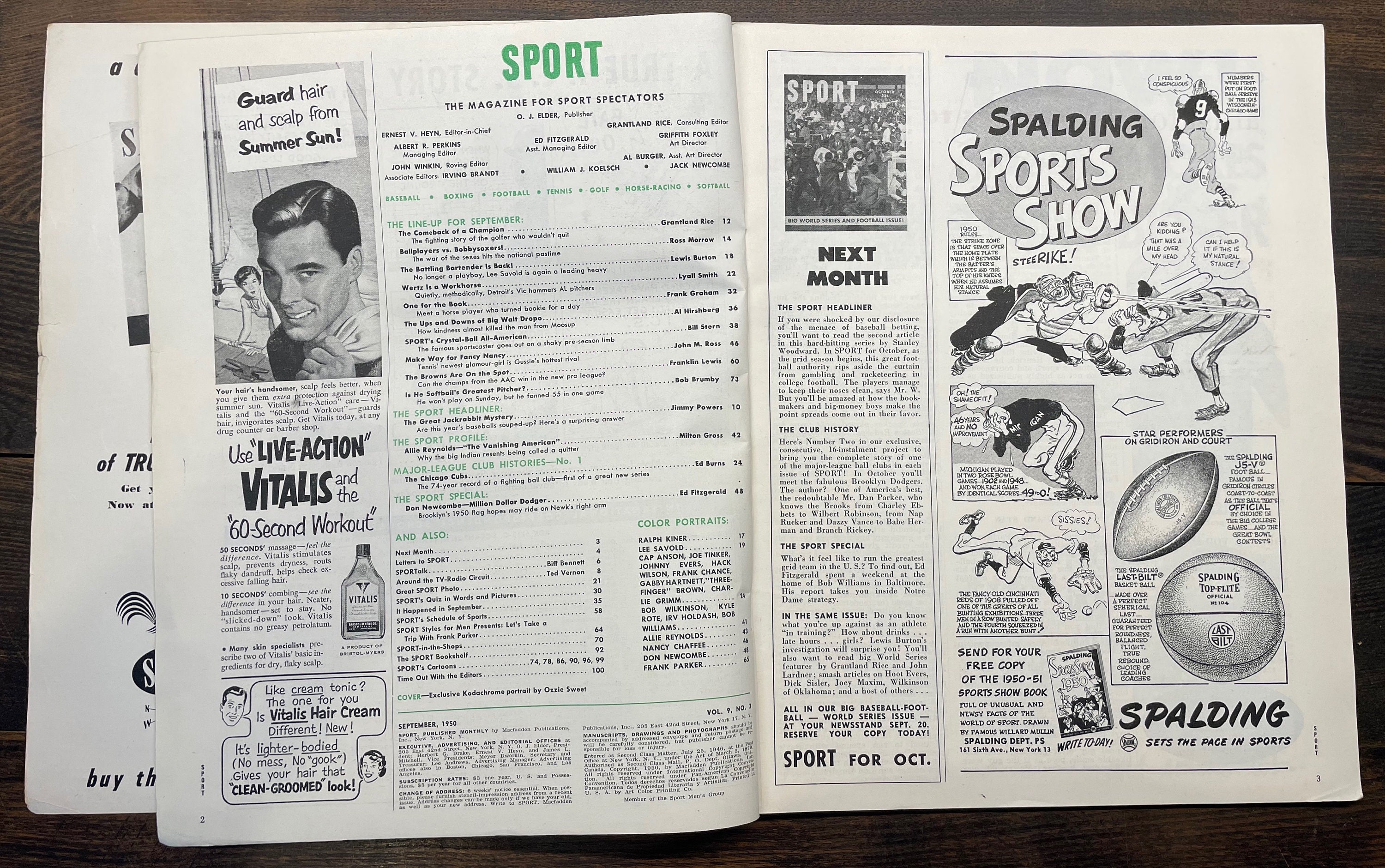 Vintage Sport Magazine: September, 1950 vol. 9, No. 3 Baseball, Boxing ...