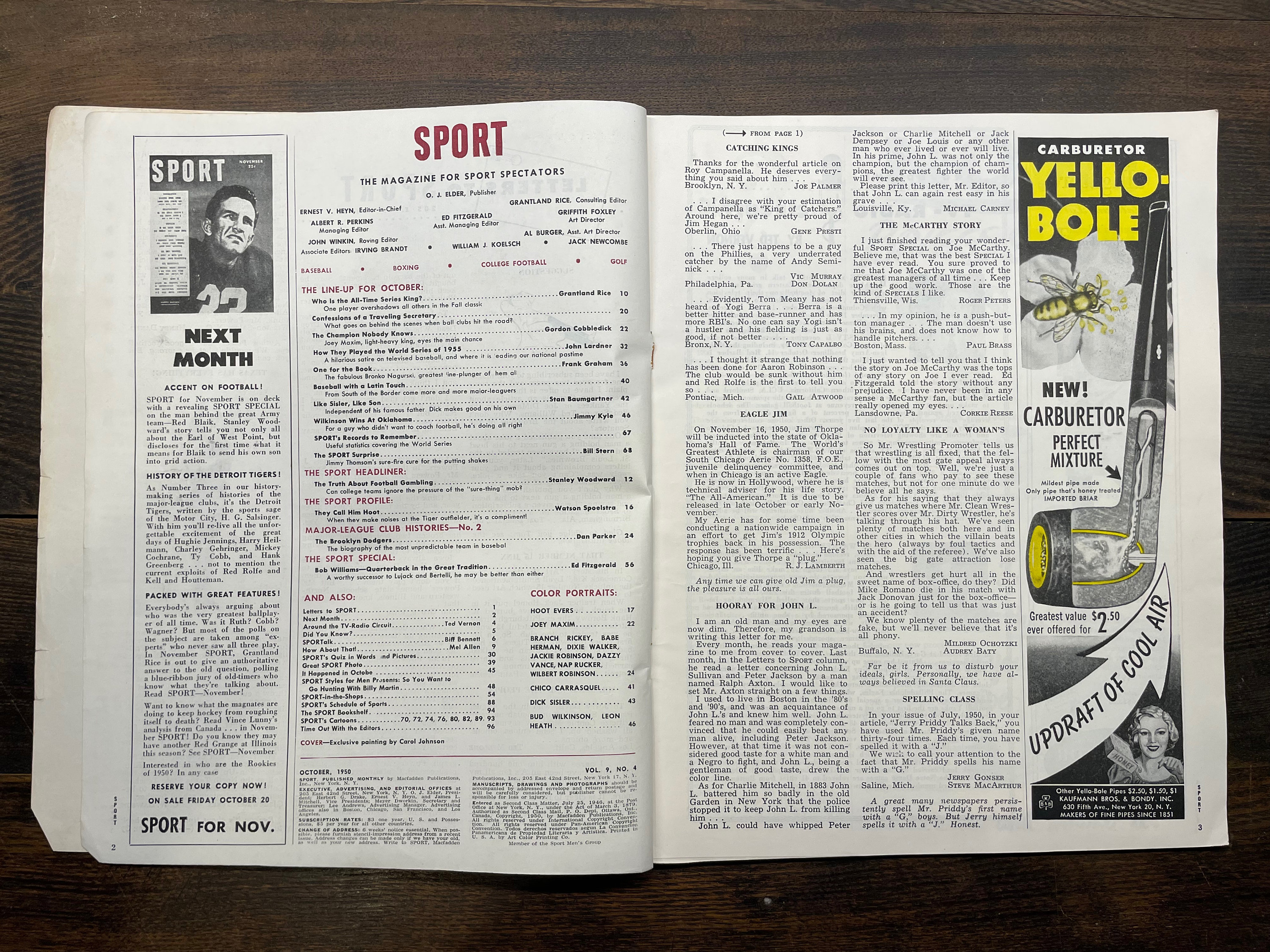 Vintage Sport Magazine: October, 1950 vol. 9, No. 4 Great World Series ...