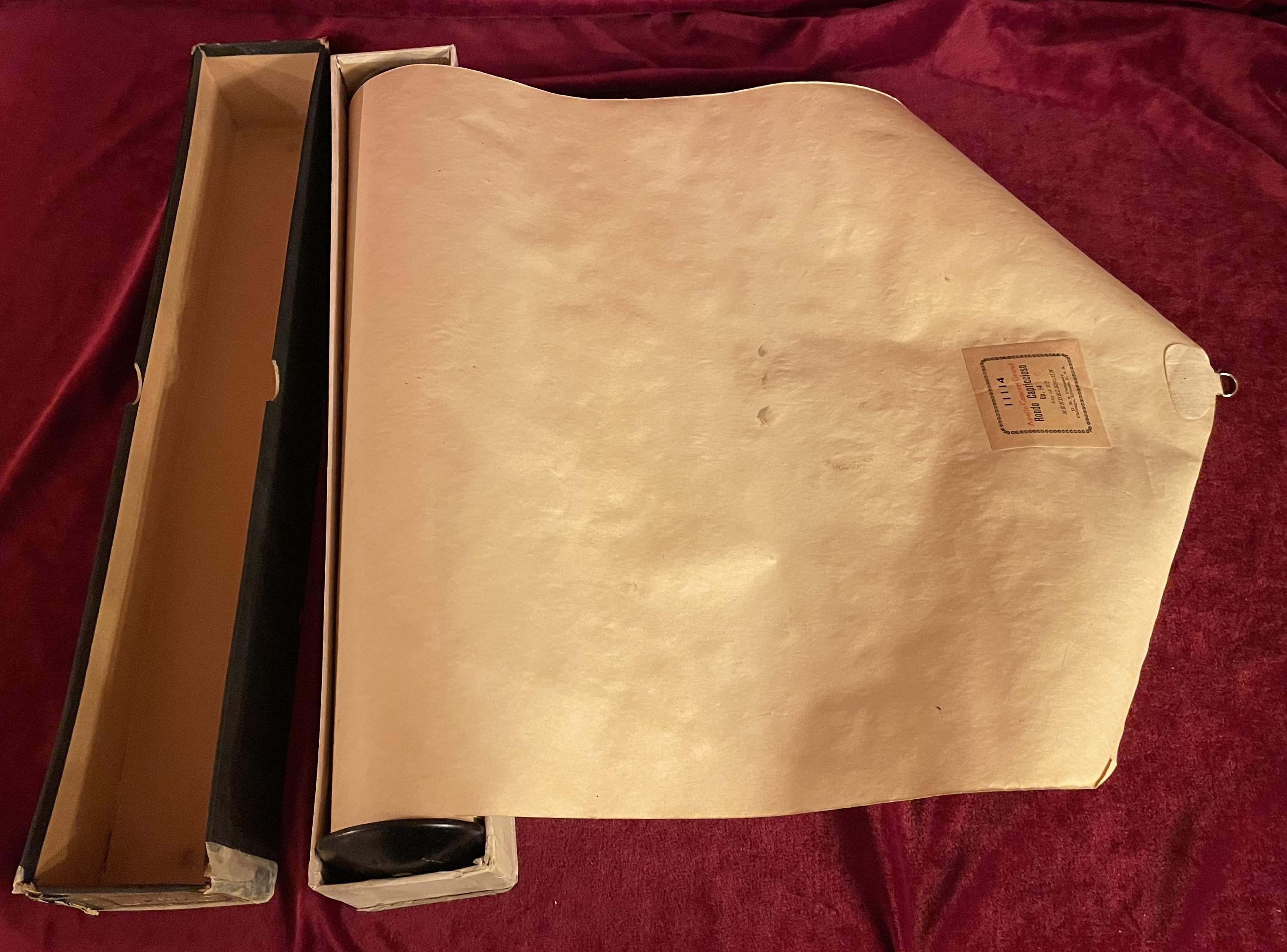 Vintage 16” Player Piano Roll (QRS 11114) Apollo Concert Grand Rondo ...