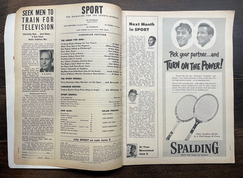 Vintage Sport Magazine: June 1954 Special Canadian Issue - Etsy