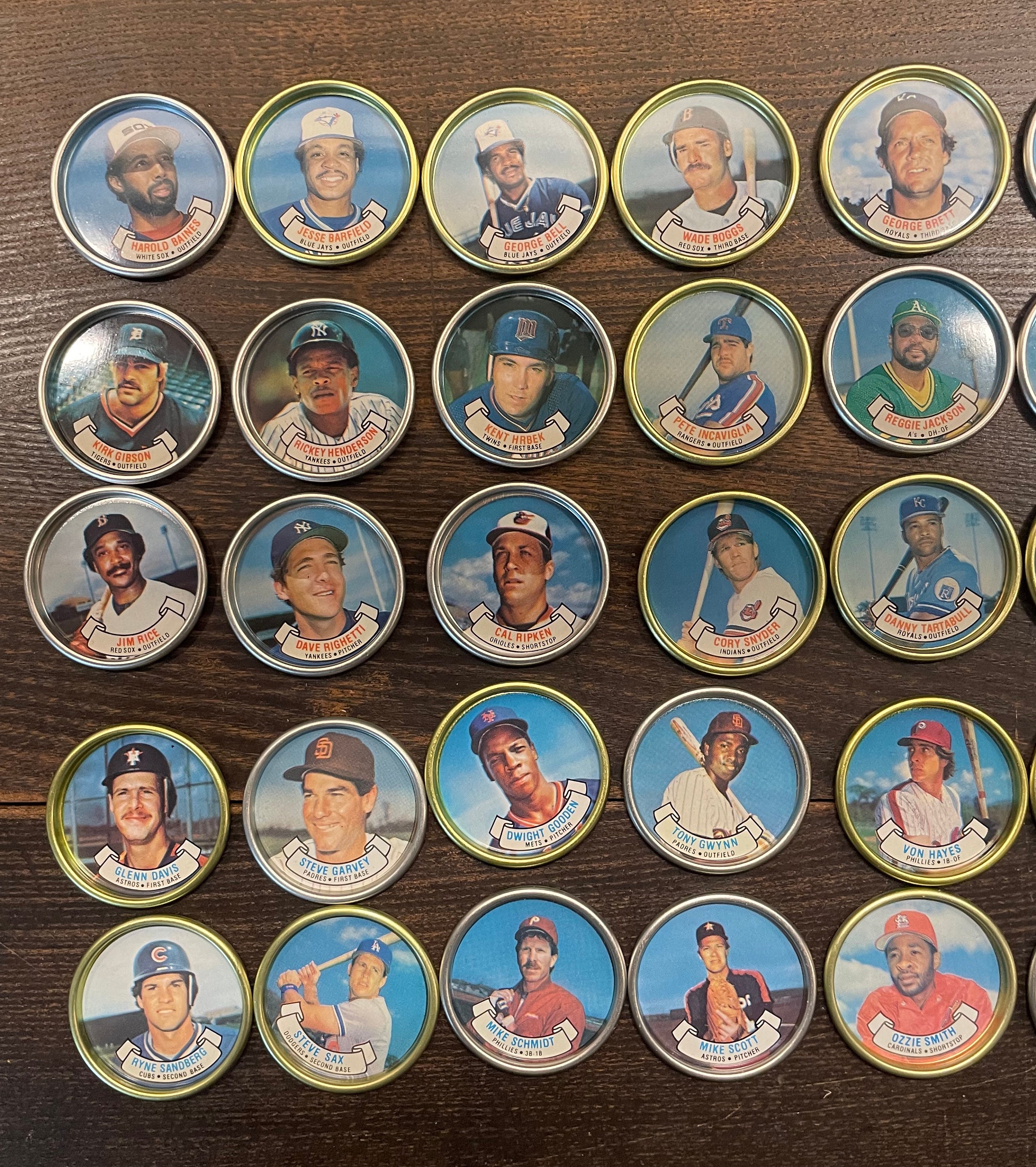 Topps Chewing Gum Collectable MLB Caps (1987) // Metal Baseball Coins ...