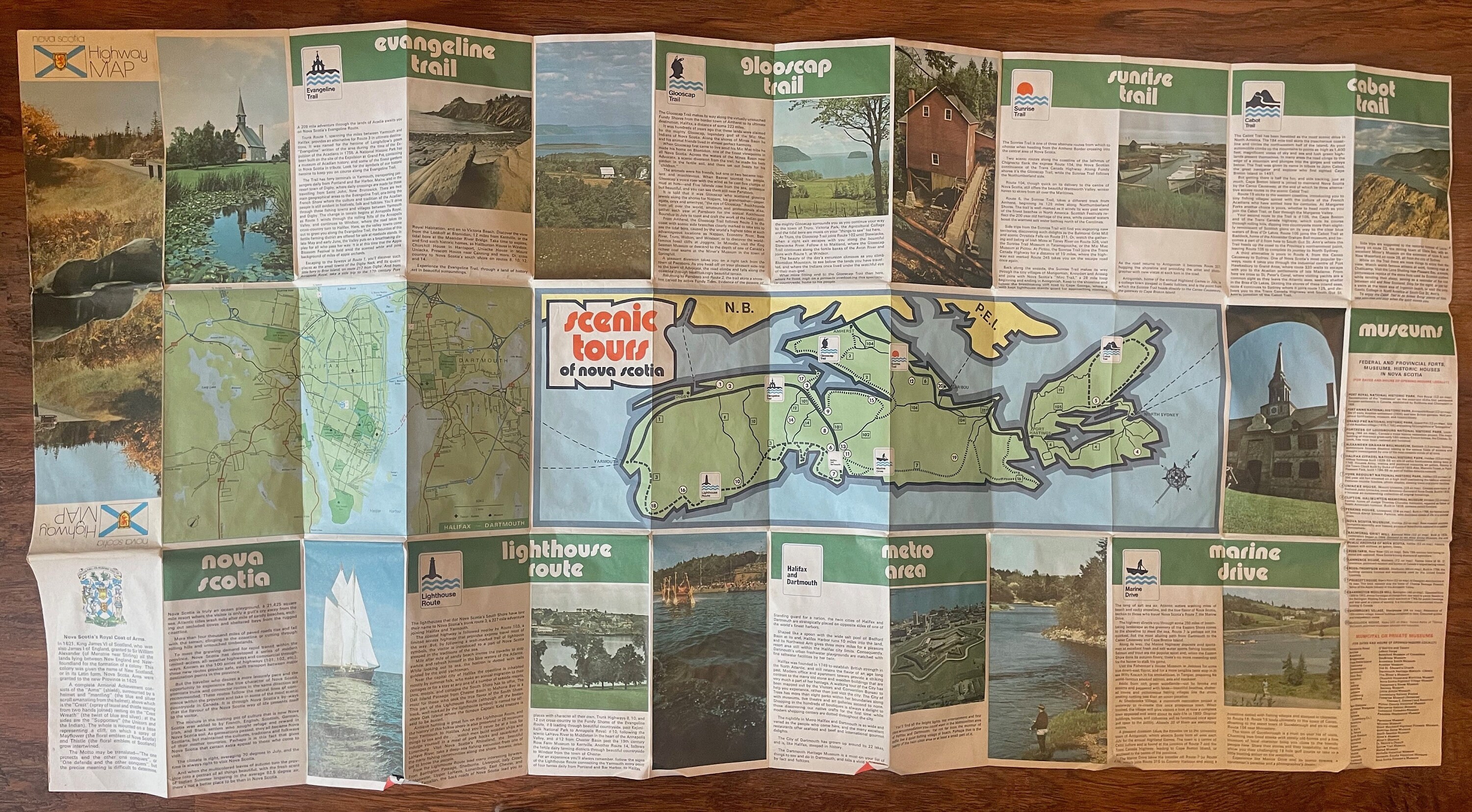 Vintage Tourism 1974 Highway Road Map of the Province of Nova Scotia ...