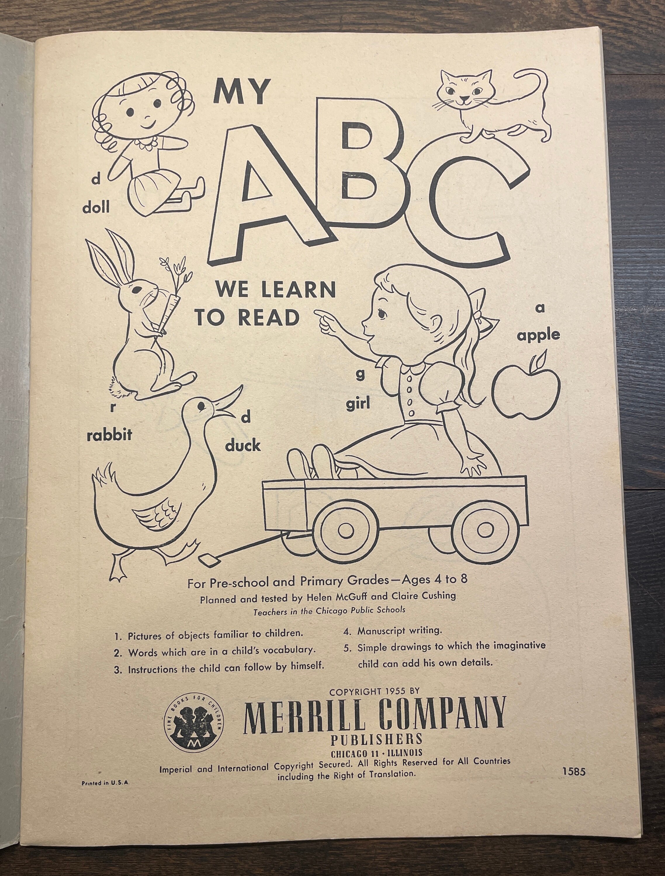 Beautiful Unused Children's Coloring Book by Merrill Publishers (1955 ...