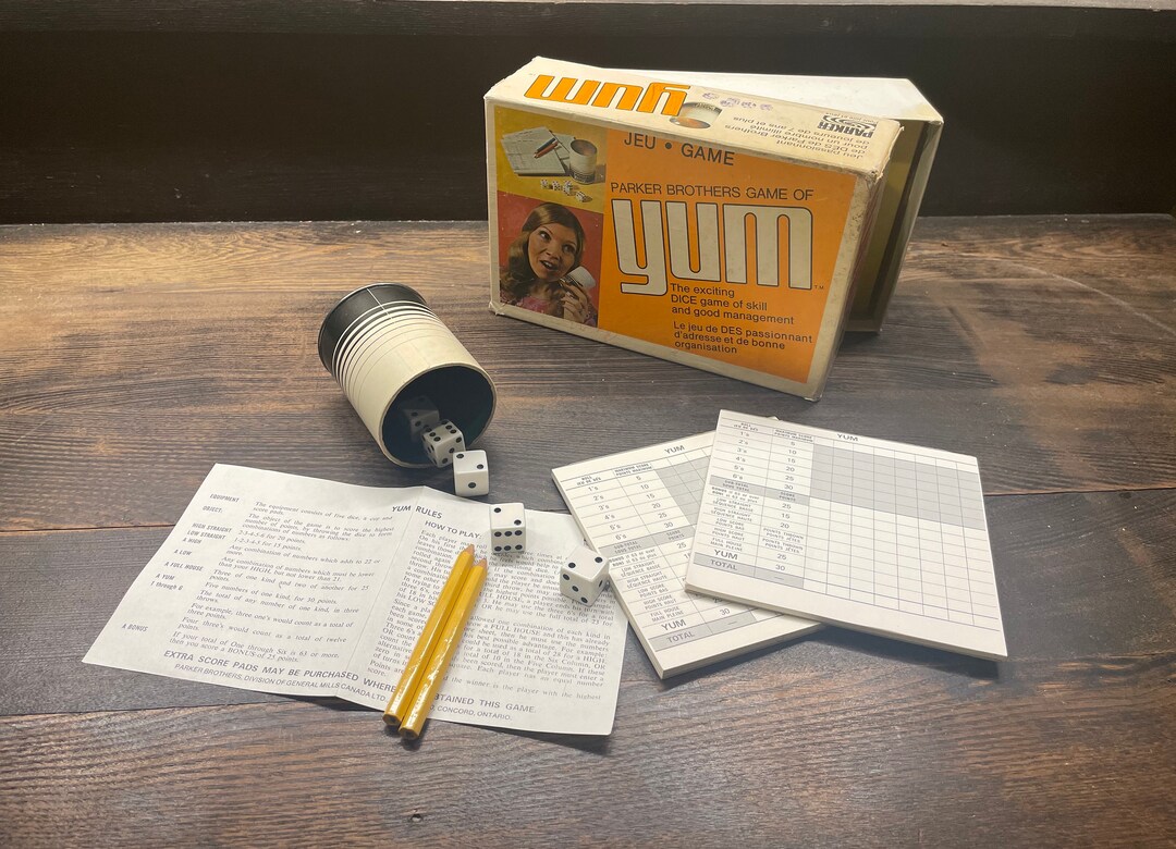 Parker Brothers Game of YUM (c. 1970's) Bilingual Dice Game - Etsy