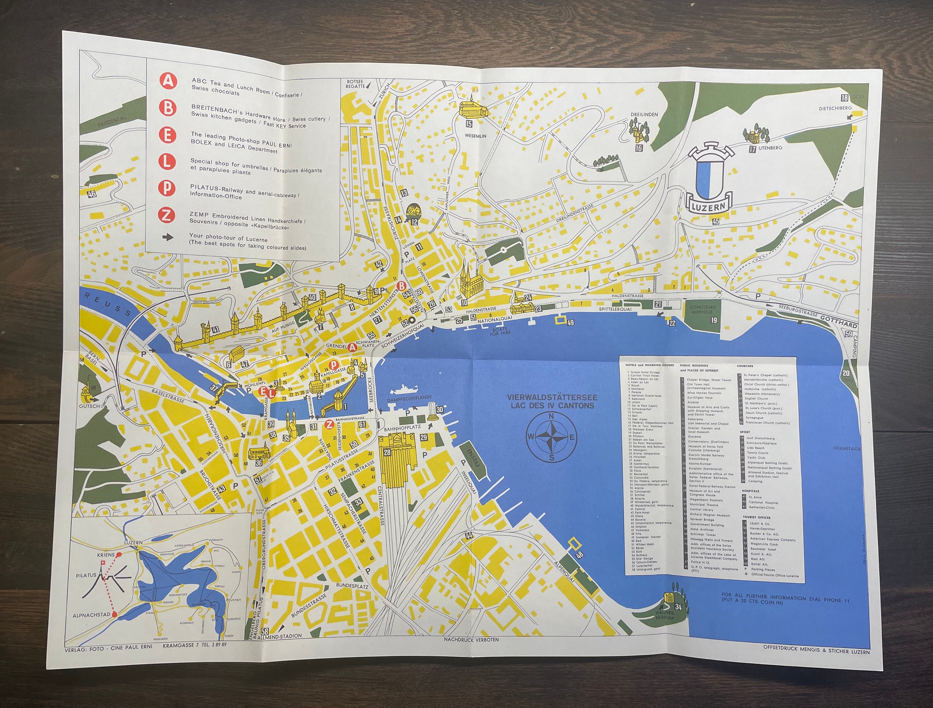 Lucerne Attractions Map