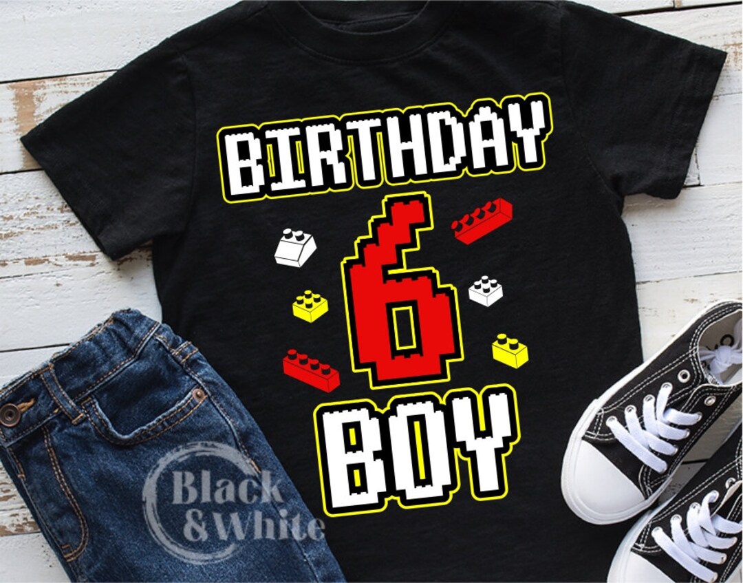 Birthday Boy Block Building SVG, 6 Years Old Birthday Boy, Block ...