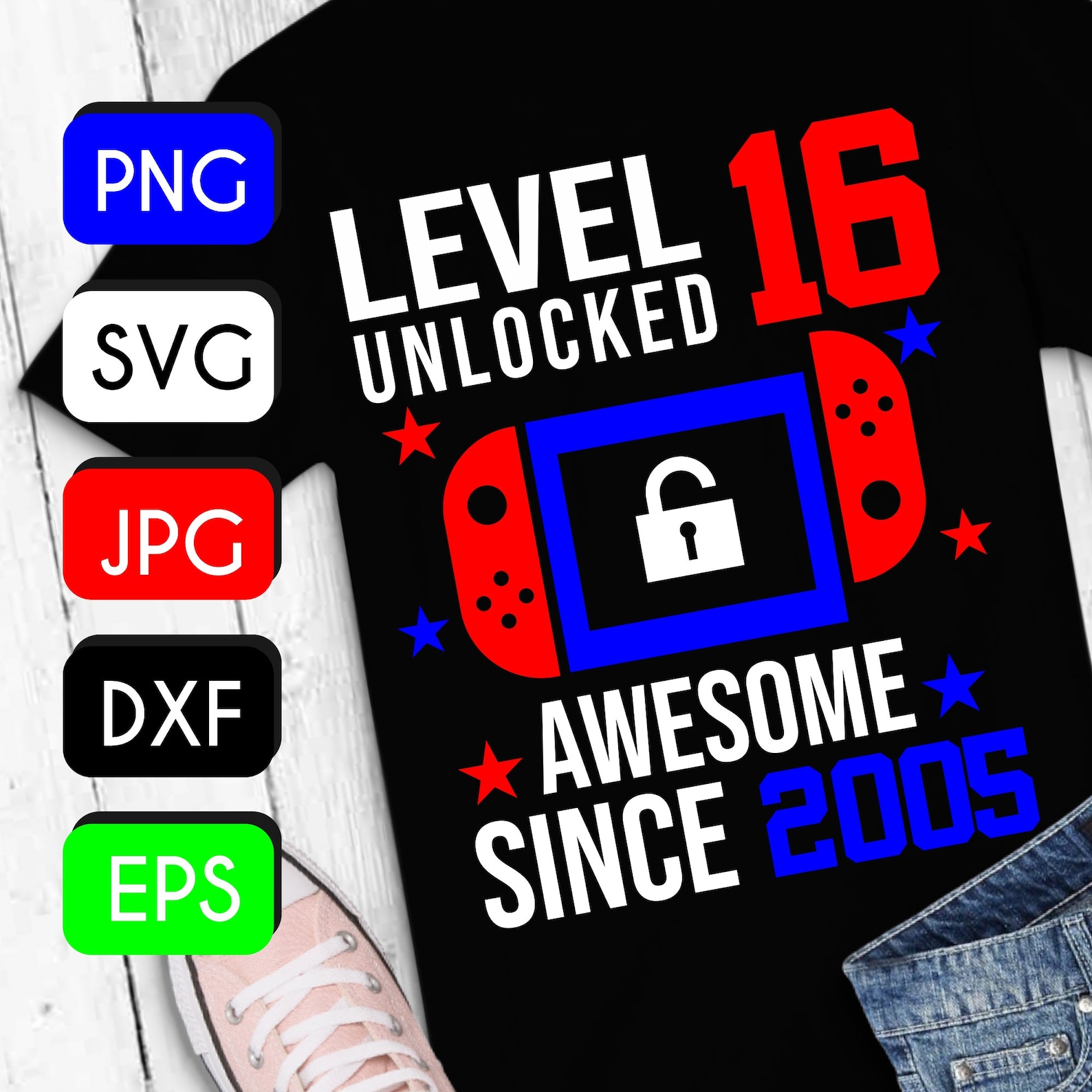 Level 16 Unlocked SVG 16th Birthday Boy Gamer 16 Years Old | Etsy