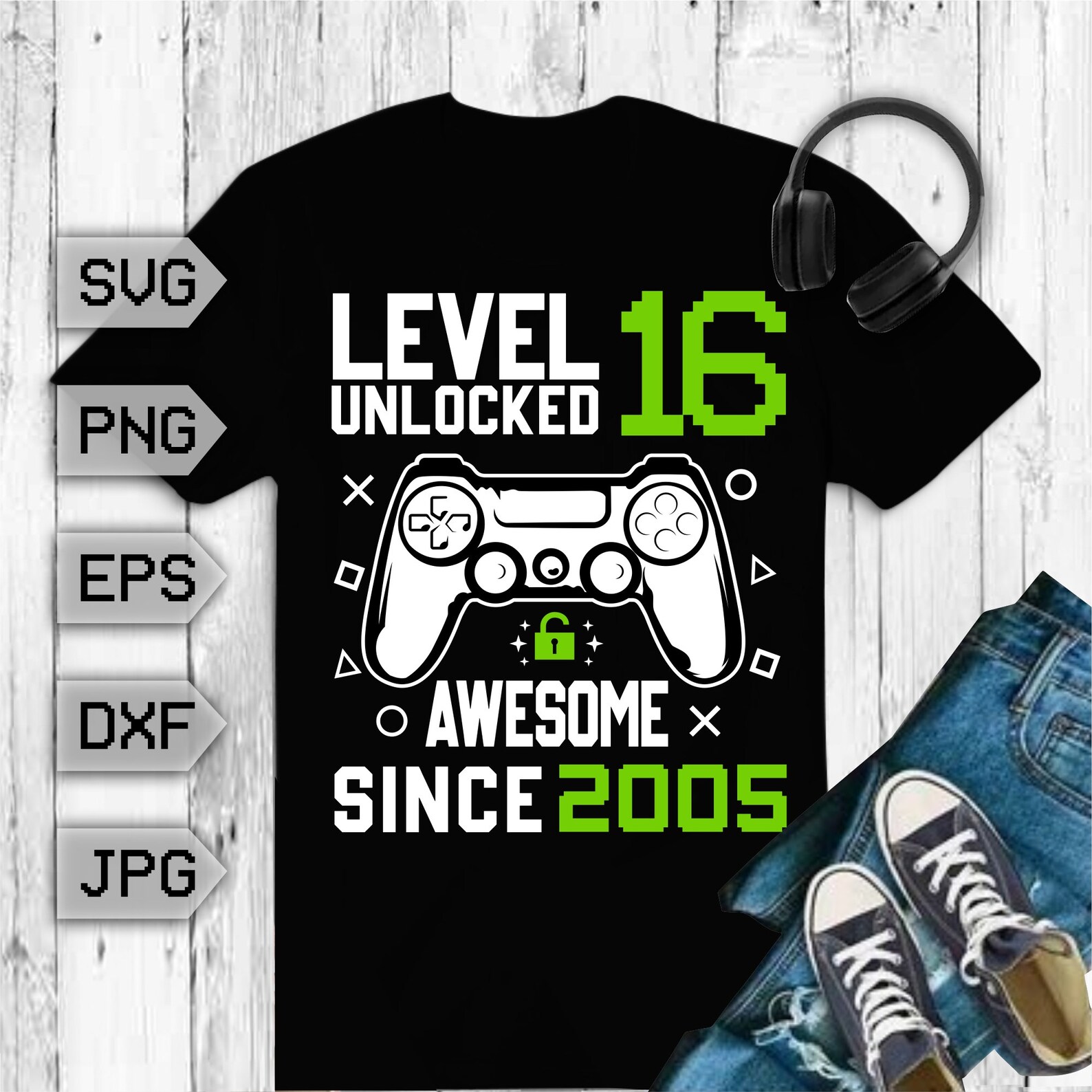 Level 16 Unlocked svg 16th SVG PNG JPEG Cricut or Silhouette | Etsy