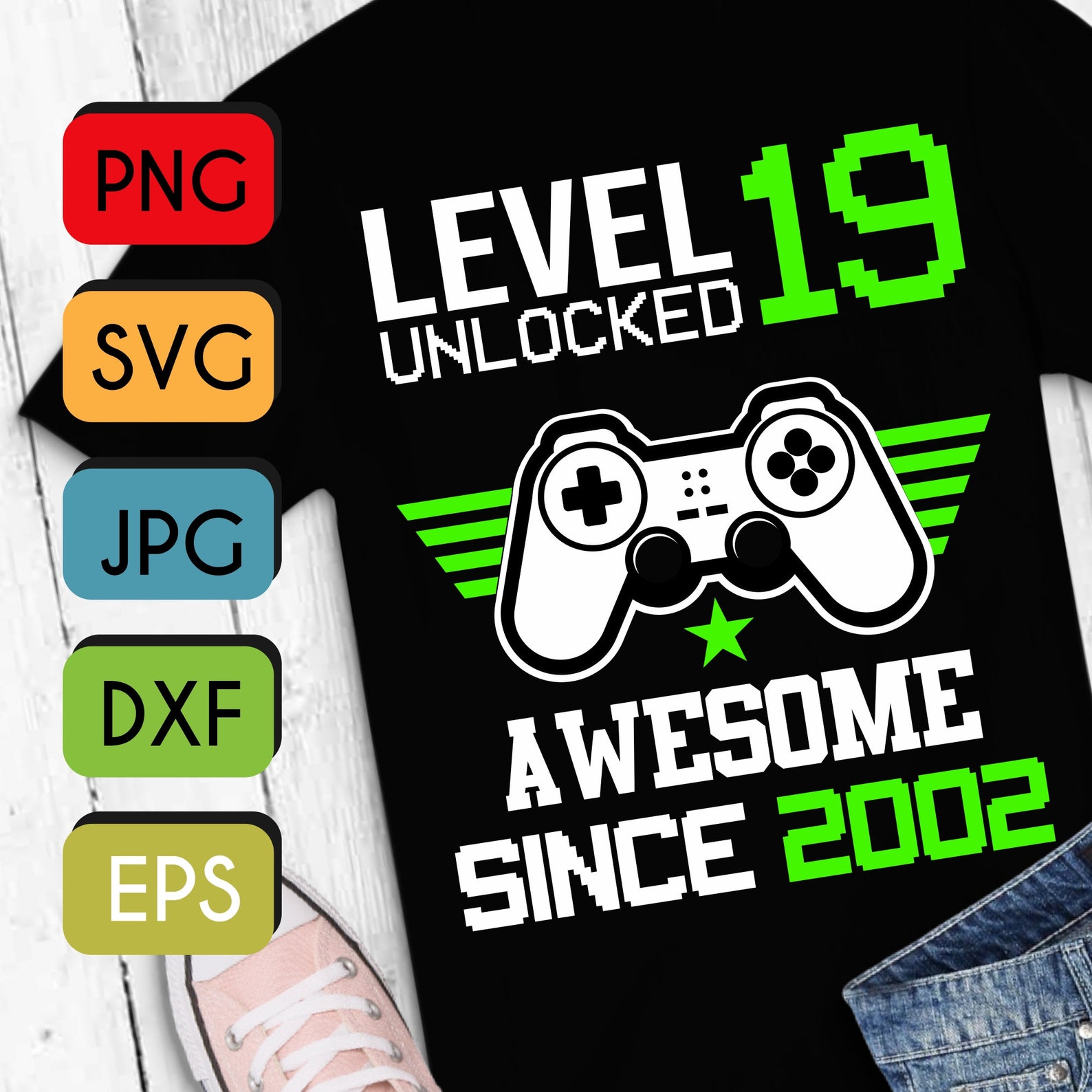 Level 19 Unlocked Svg 19th SVG PNG JPEG Cricut or Silhouette Cut File ...