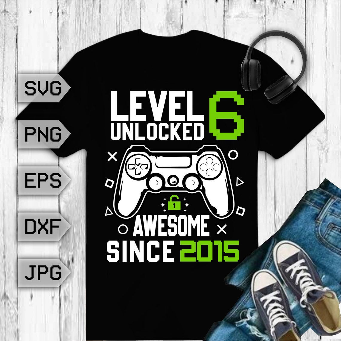 Level 6 Unlocked svg 6th SVG PNG JPEG Cricut or Silhouette | Etsy