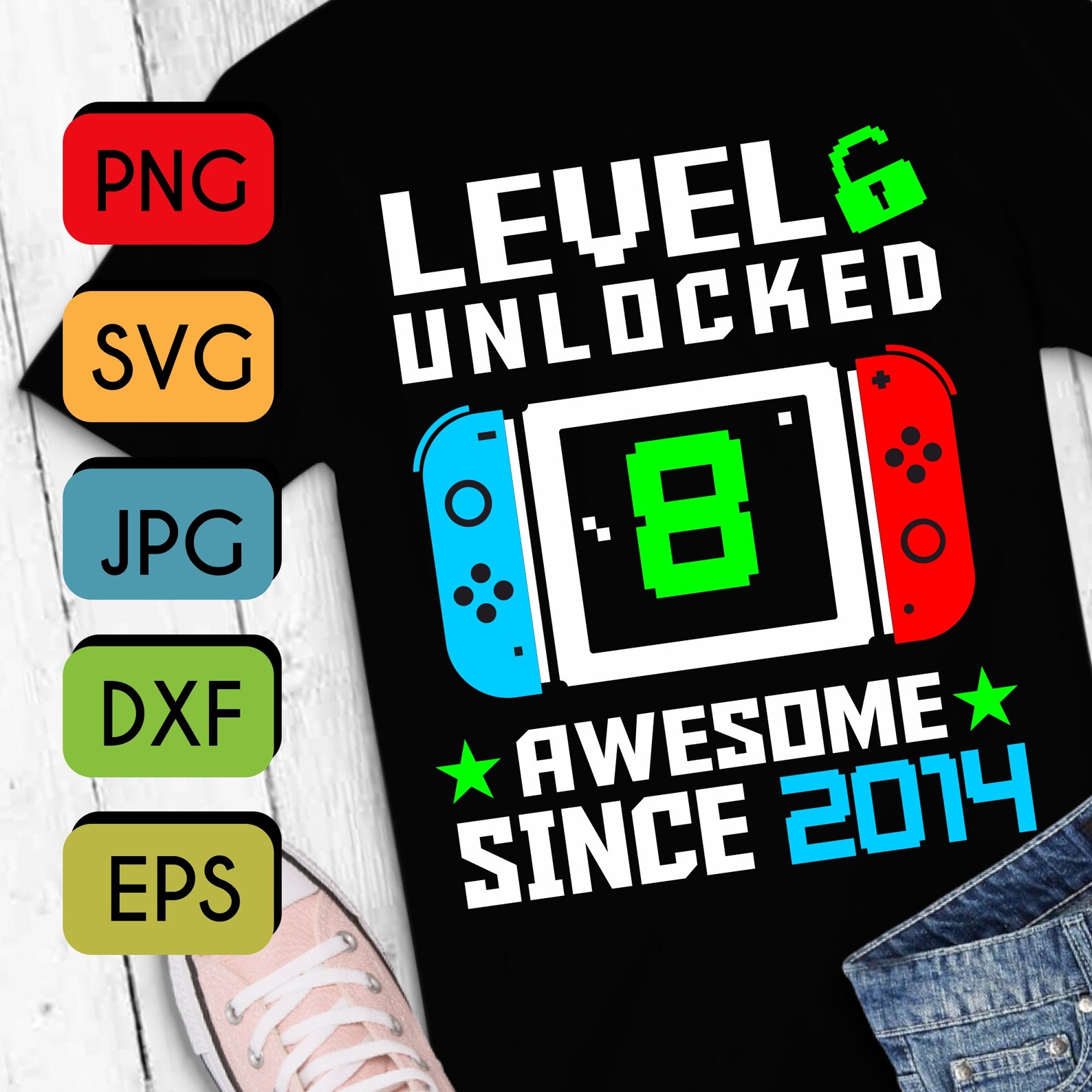 Level 8 Unlocked Svg 8th SVG PNG JPEG Cricut or Silhouette Cut - Etsy