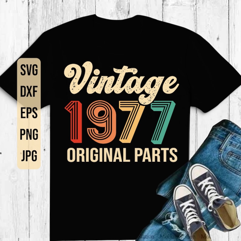 Vintage 1977 Original Parts Svg 44th Birthday Svg Forty Four - Etsy